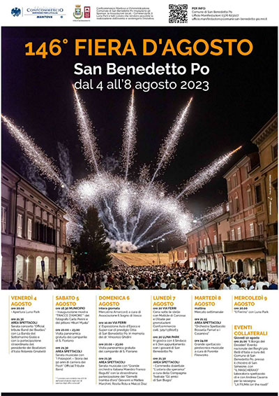 Fiera d'agosto 2023 San Benedetto Po (MN): Programma Fiera d'agosto 2023 San Benedetto Po (MN): Programma