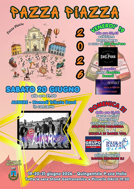Pazza Piazza 2026 Quingentole (MN): Programma